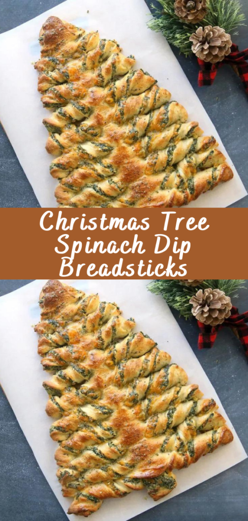 Christmas Tree Spinach Dip Breadsticks - Cheff Recipes