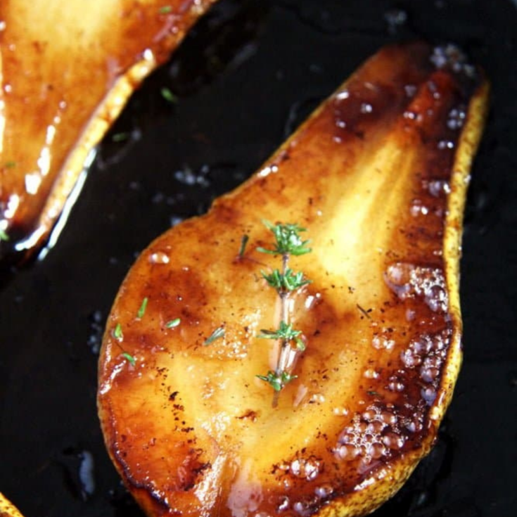 Roasted Pears with Balsamic and Honey Recipe - Cheff Recipes