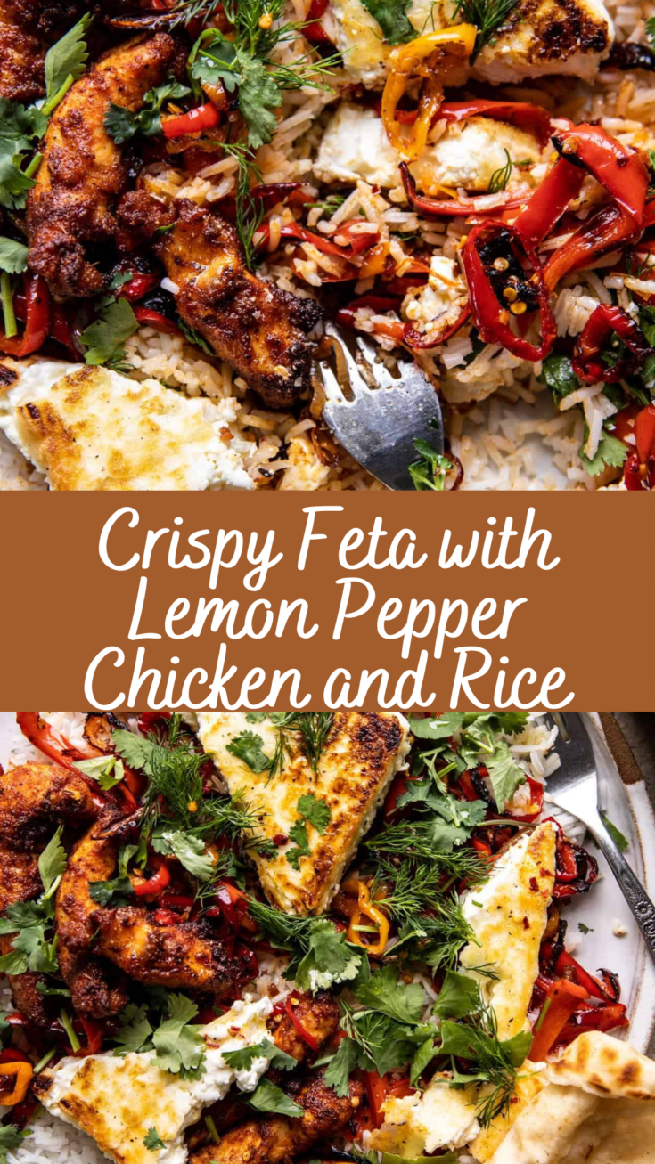 Crispy Feta with Lemon Pepper Chicken and Rice Recipe | Cheff Recipes