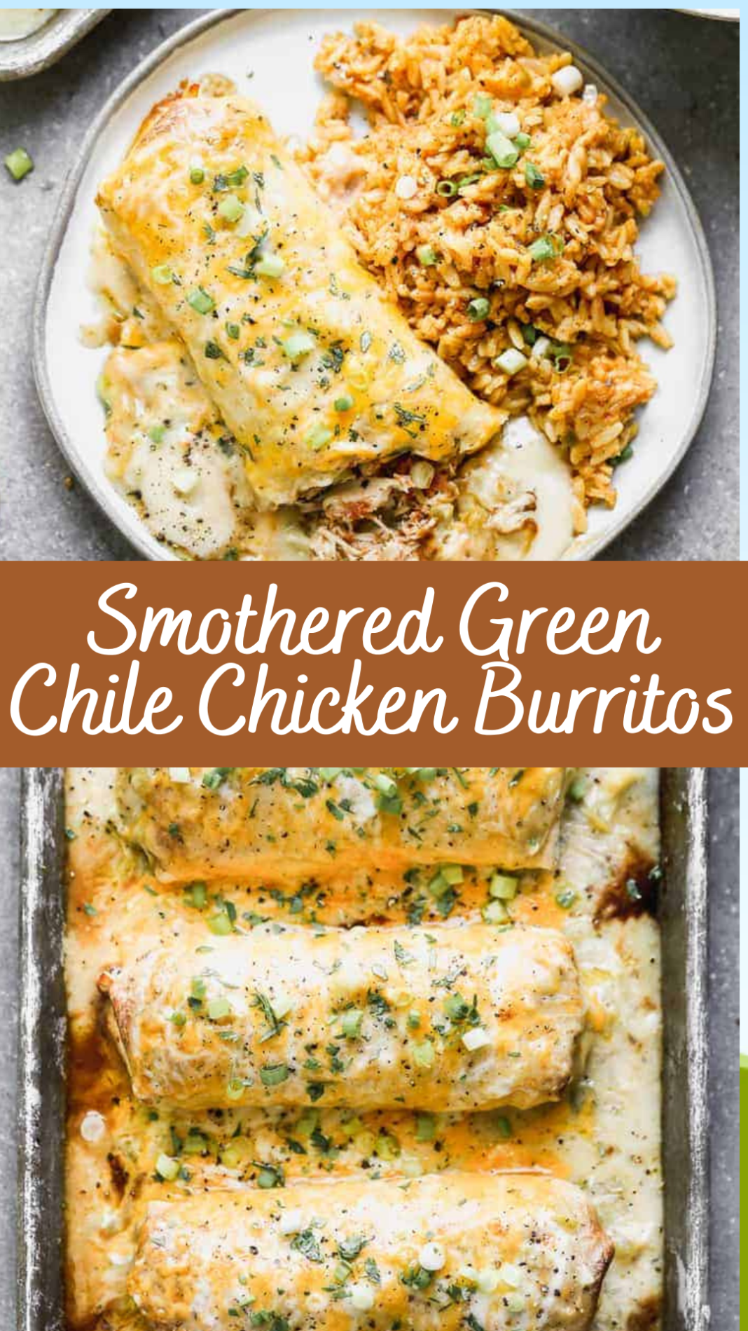 Smothered Green Chile Chicken Burritos Recipe | Cheff Recipes