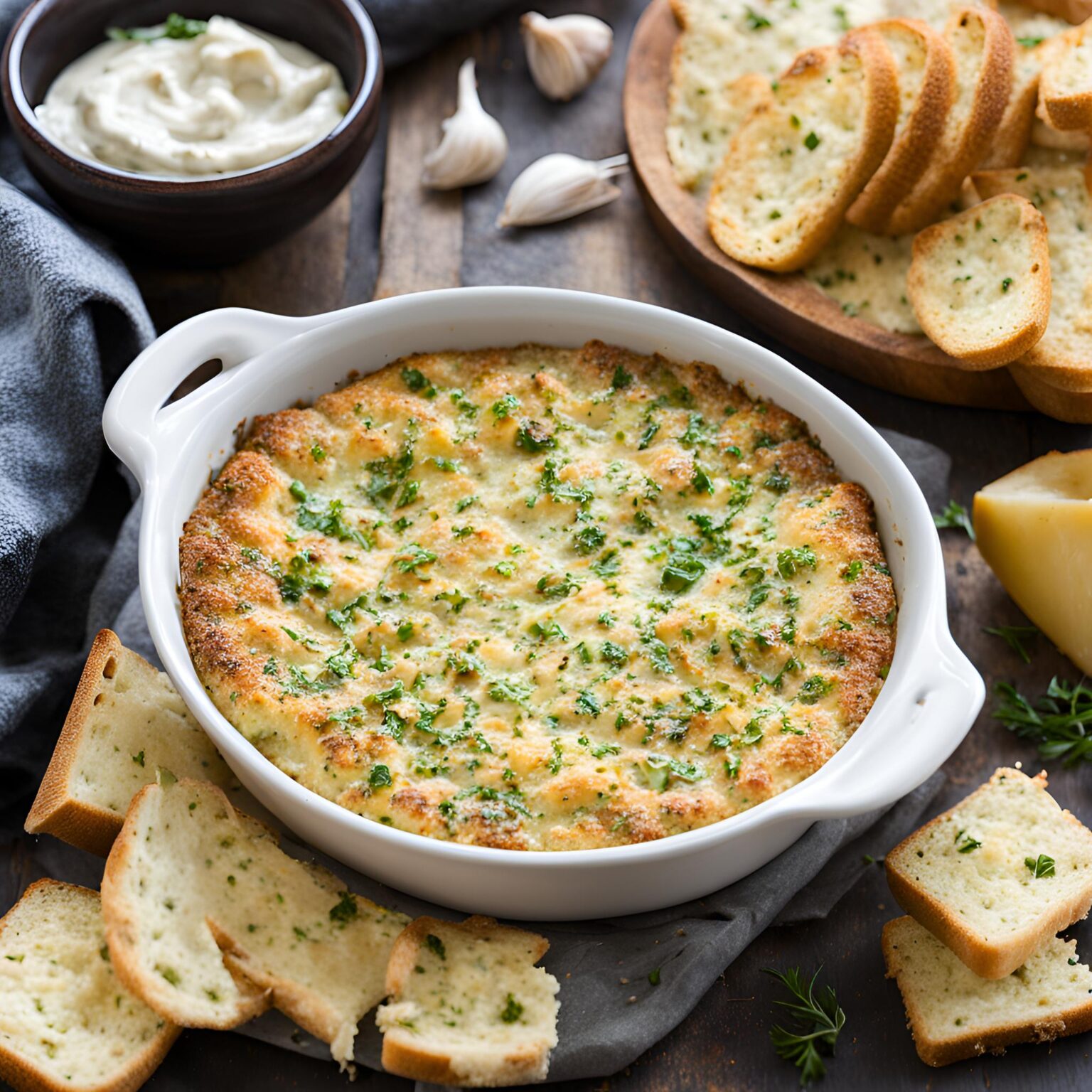 Baked Garlic Bread Dip | Cheff Recipes