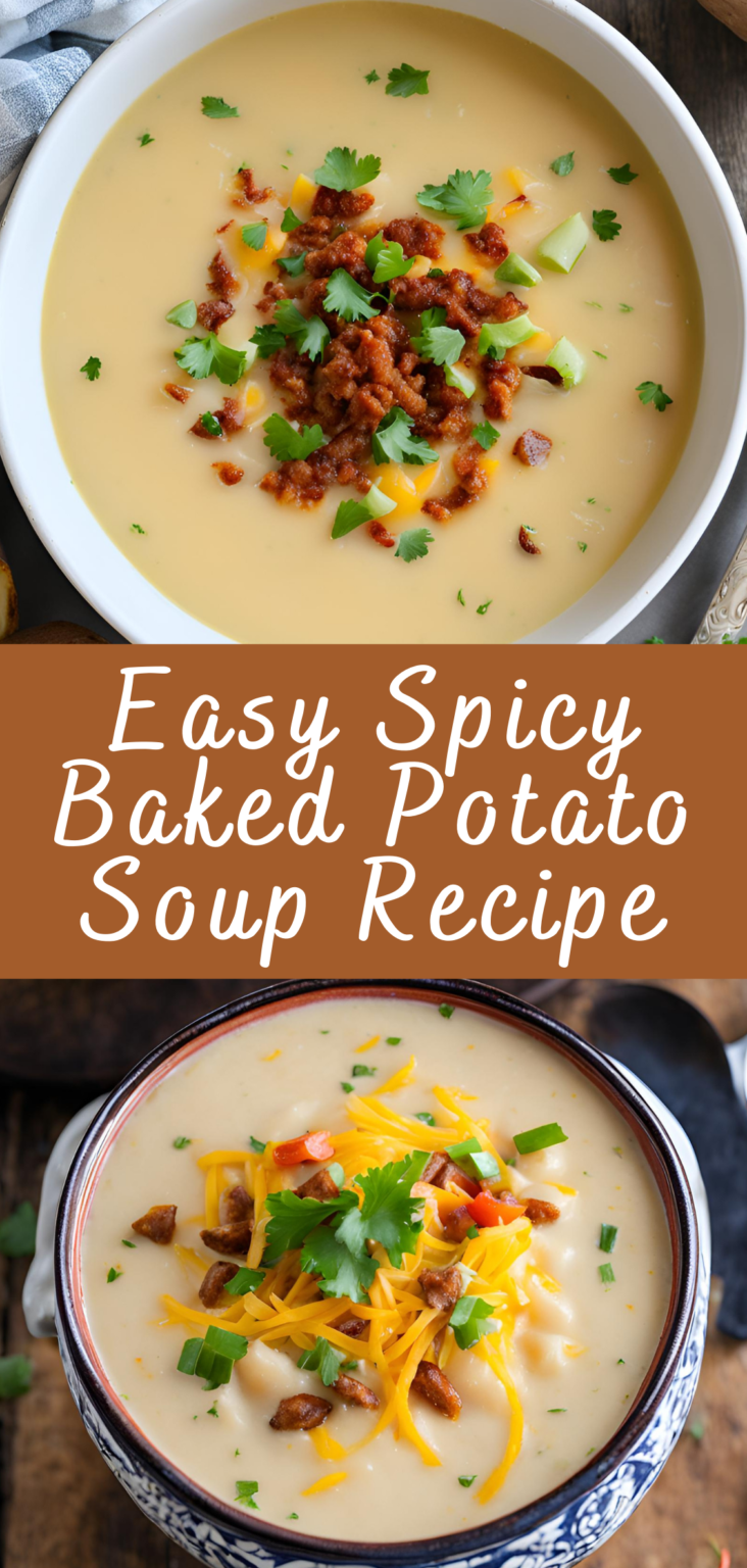 Easy Spicy Baked Potato Soup Recipe | Cheff Recipes