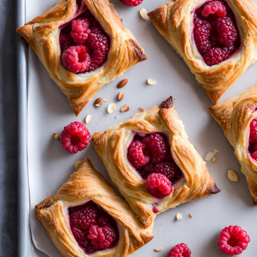 Raspberry Almond Puff Pastry Danish | Cheff Recipes
