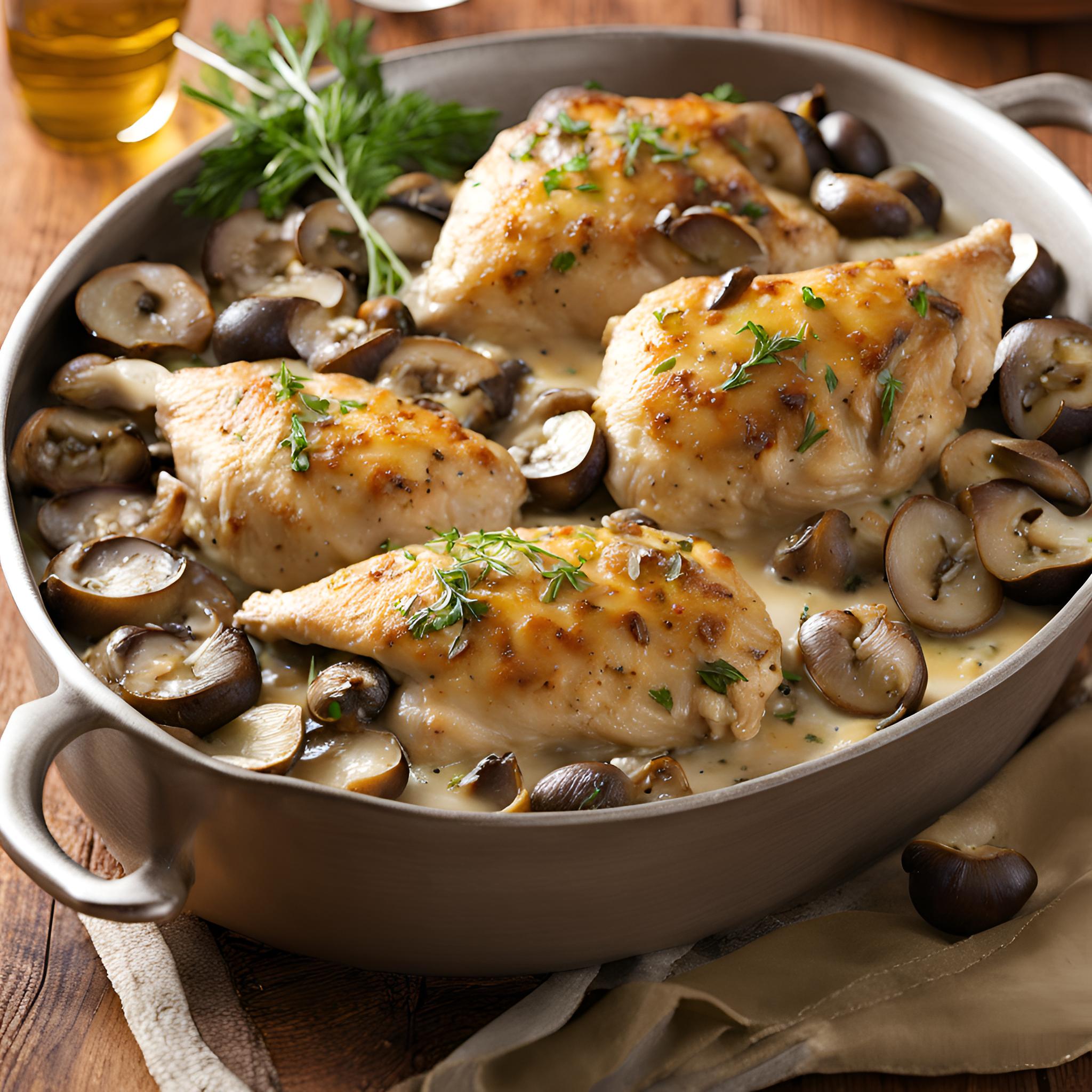Baked Chicken with Mushrooms Recipe | Cheff Recipes