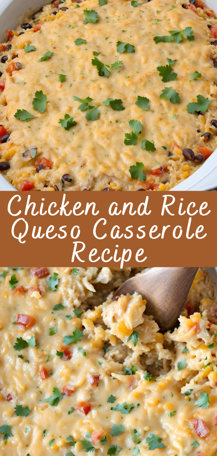 Chicken and Rice Queso Casserole Recipe | Cheff Recipes