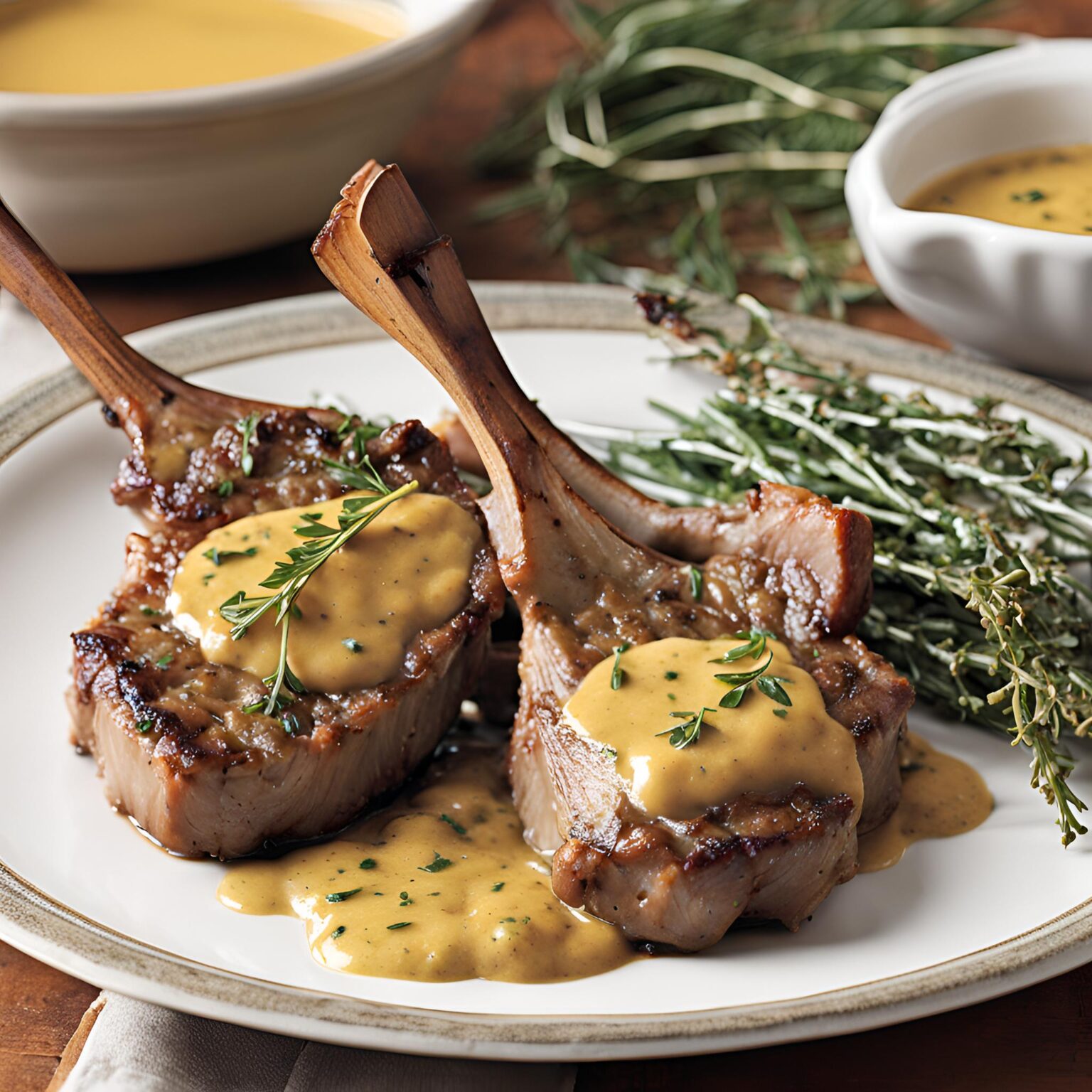 Lamb Chops with Mustard Thyme Sauce | Cheff Recipes