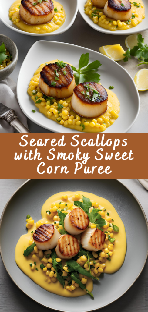 Seared Scallops with Smoky Sweet Corn Puree | Cheff Recipes