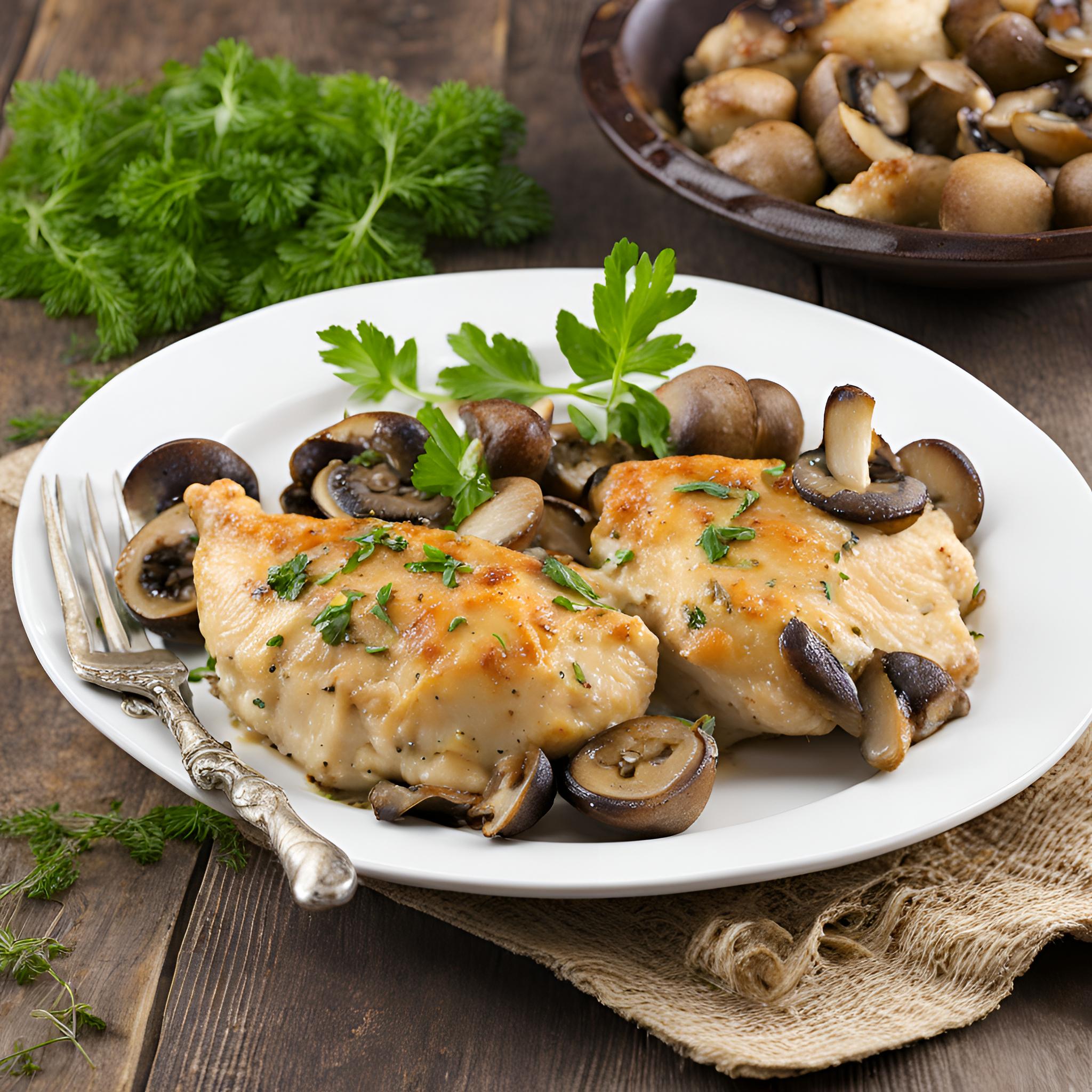 Baked Chicken with Mushrooms Recipe | Cheff Recipes
