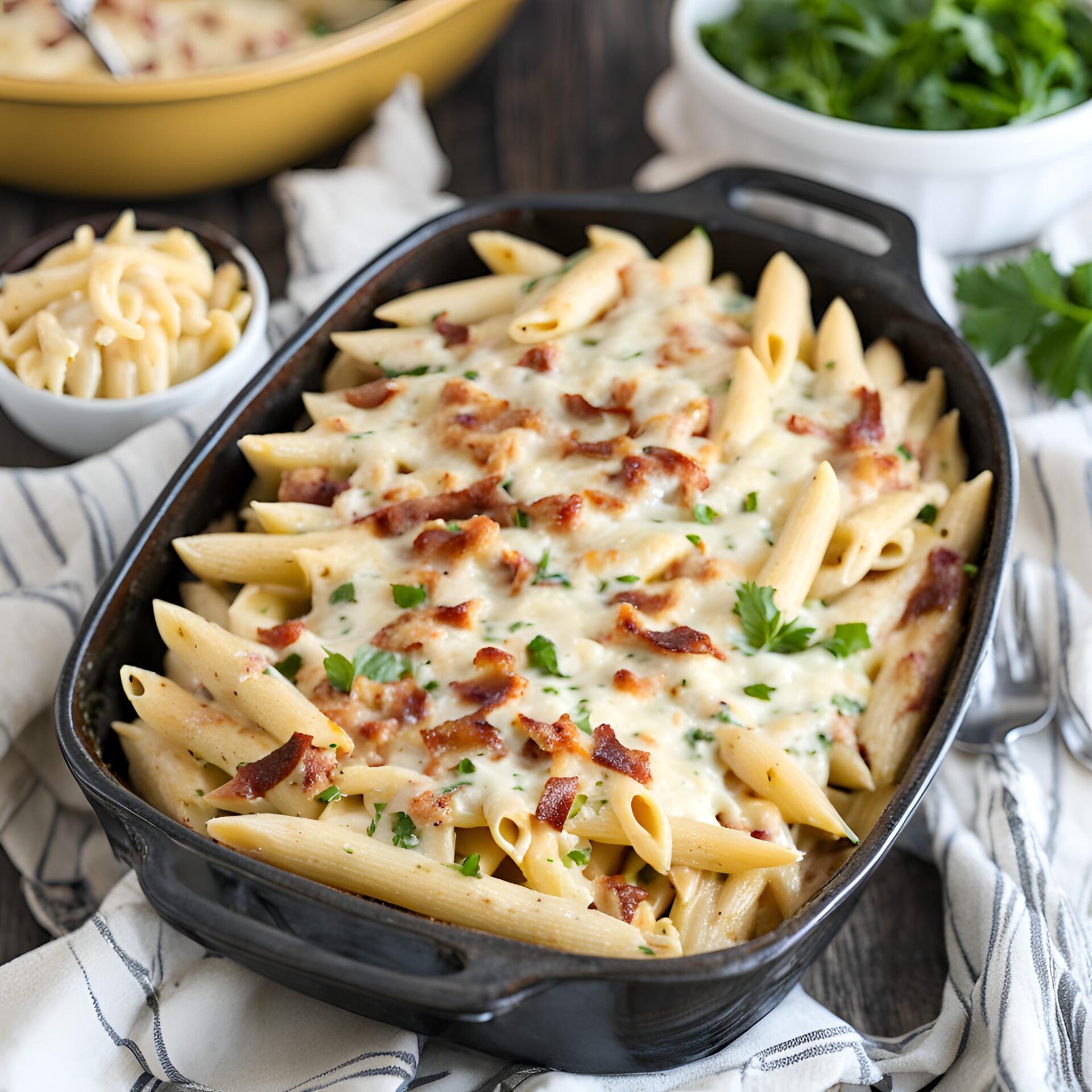 Chicken Bacon Ranch Baked Penne Recipe | Cheff Recipes