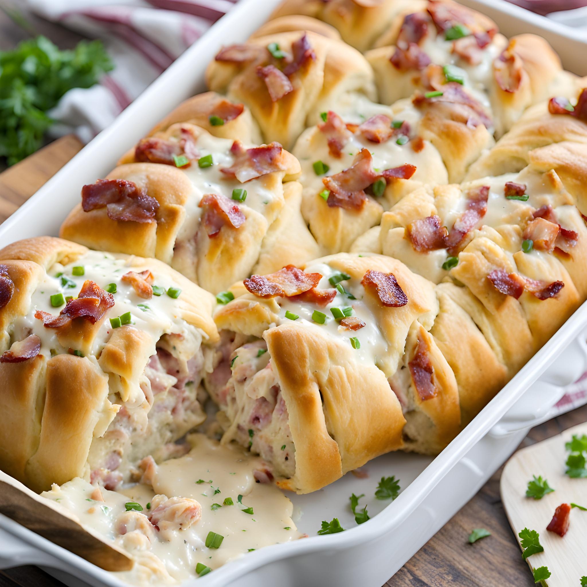 Chicken Bacon Ranch Pull Apart Rolls Recipe - Cheff Recipes