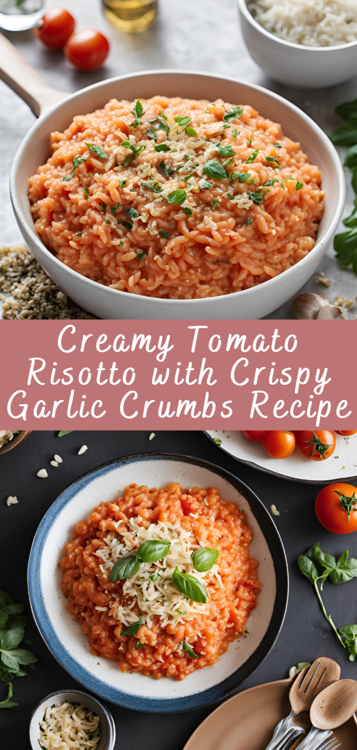 Creamy Tomato Risotto with Crispy Garlic Crumbs Recipe | Cheff Recipes
