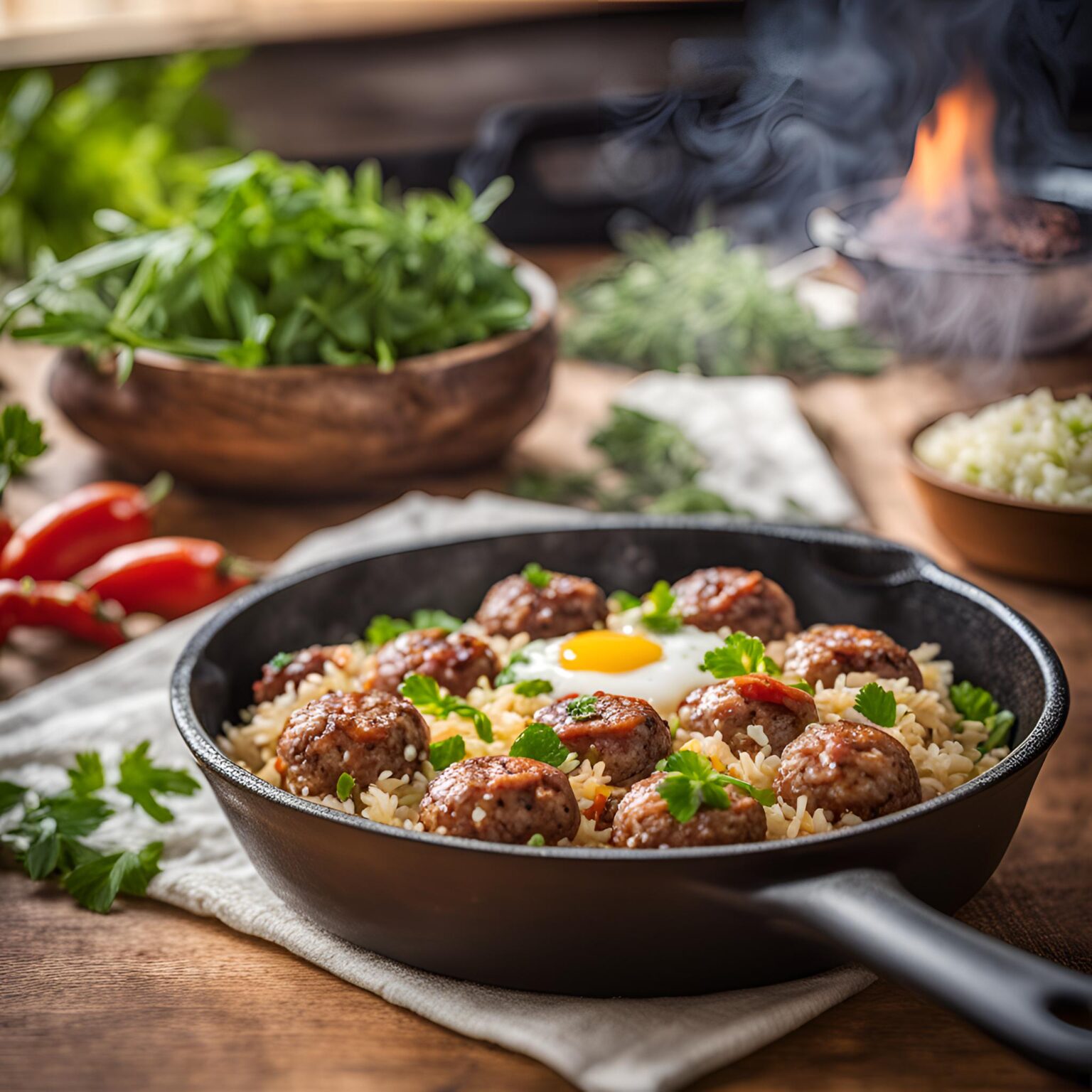 Ground Sausage and Rice Skillet Recipe | Cheff Recipes
