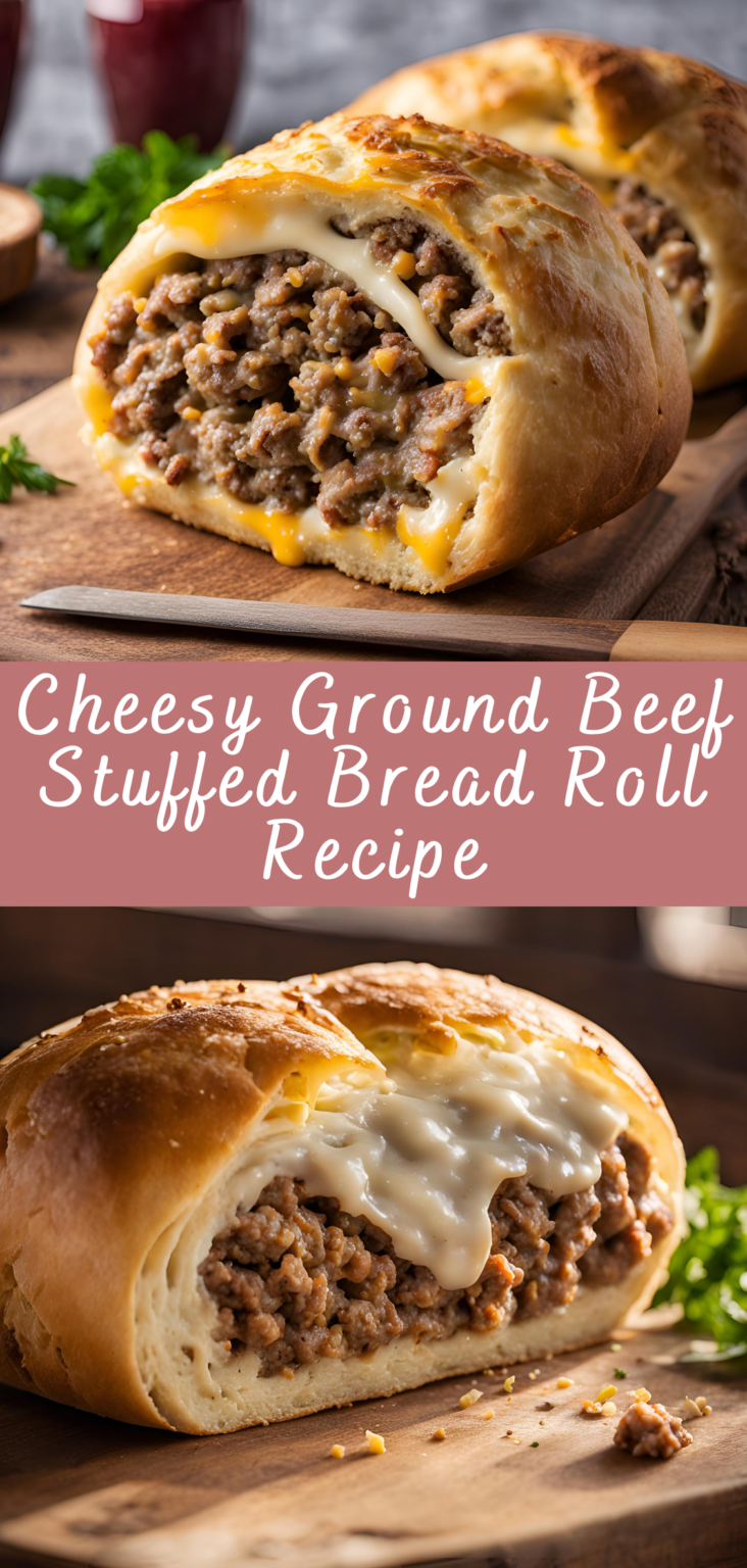 Cheesy Ground Beef Stuffed Bread Roll Recipe | Cheff Recipes