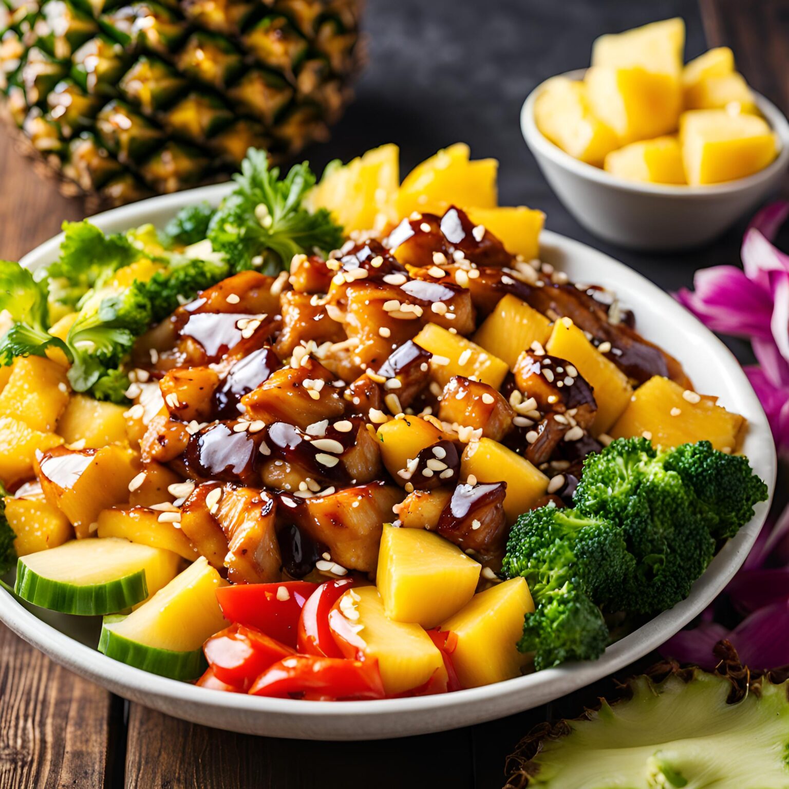 Chicken Teriyaki Pineapple Bowls Recipe | Cheff Recipes