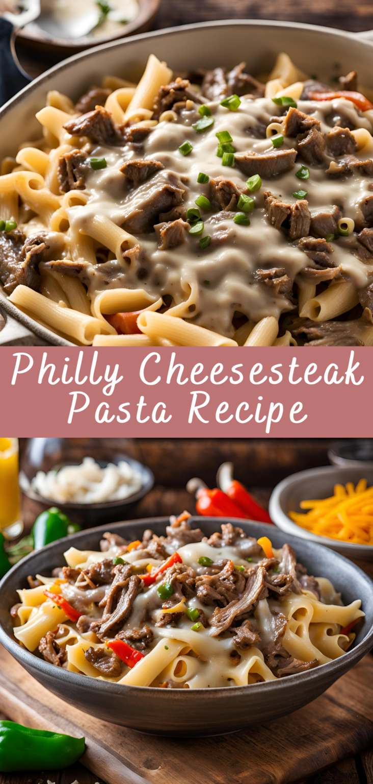 Philly Cheesesteak Pasta Recipe | Cheff Recipes