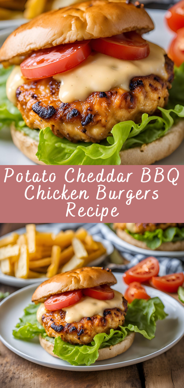 Potato Cheddar BBQ Chicken Burgers Recipe | Cheff Recipes