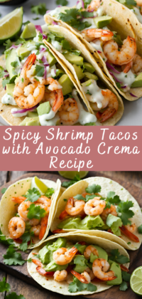 Spicy Shrimp Tacos with Avocado Crema Recipe | Cheff Recipes