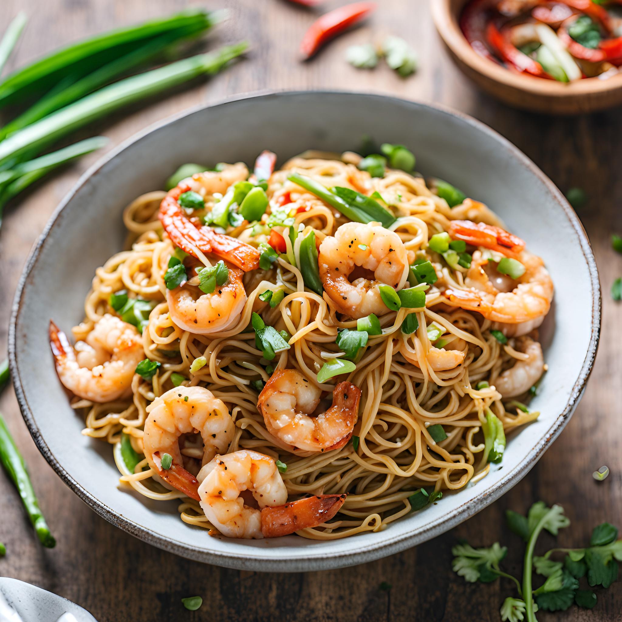 Chili Garlic Shrimp Noodles Recipe | Cheff Recipes