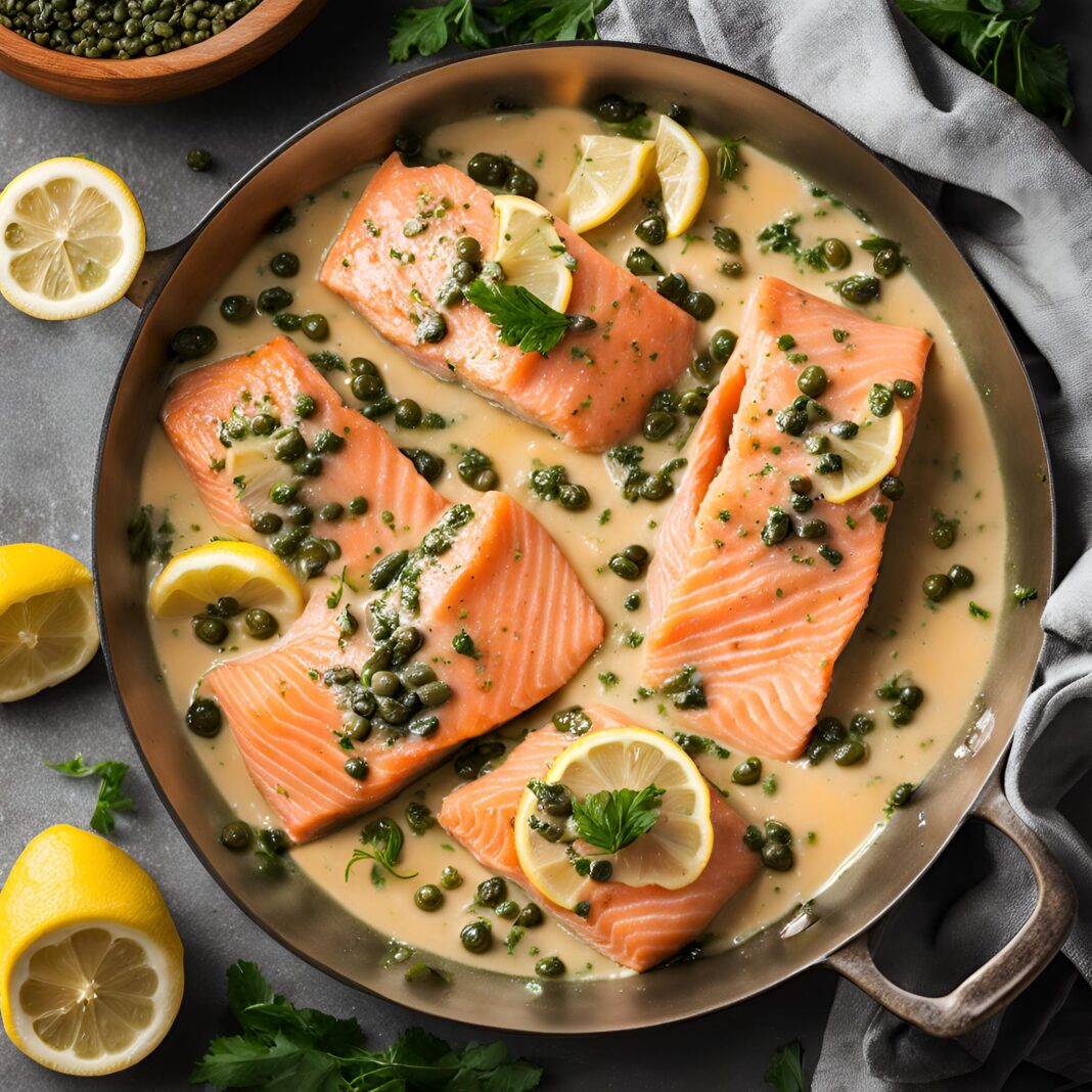 Creamy Salmon Piccata with Lemon and Capers Recipe | Cheff Recipes