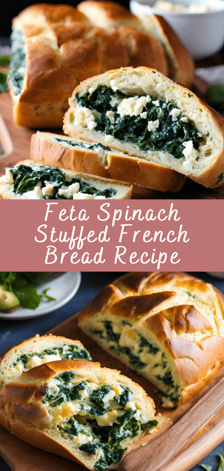 Feta Spinach Stuffed French Bread Recipe | Cheff Recipes