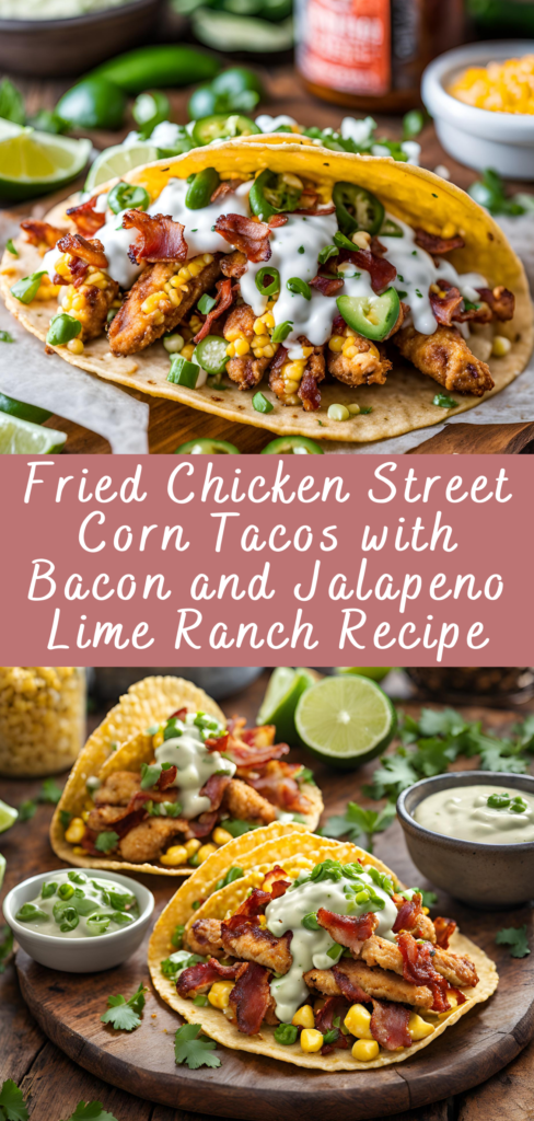 Fried Chicken Street Corn Tacos with Bacon and Jalapeño Lime Ranch ...
