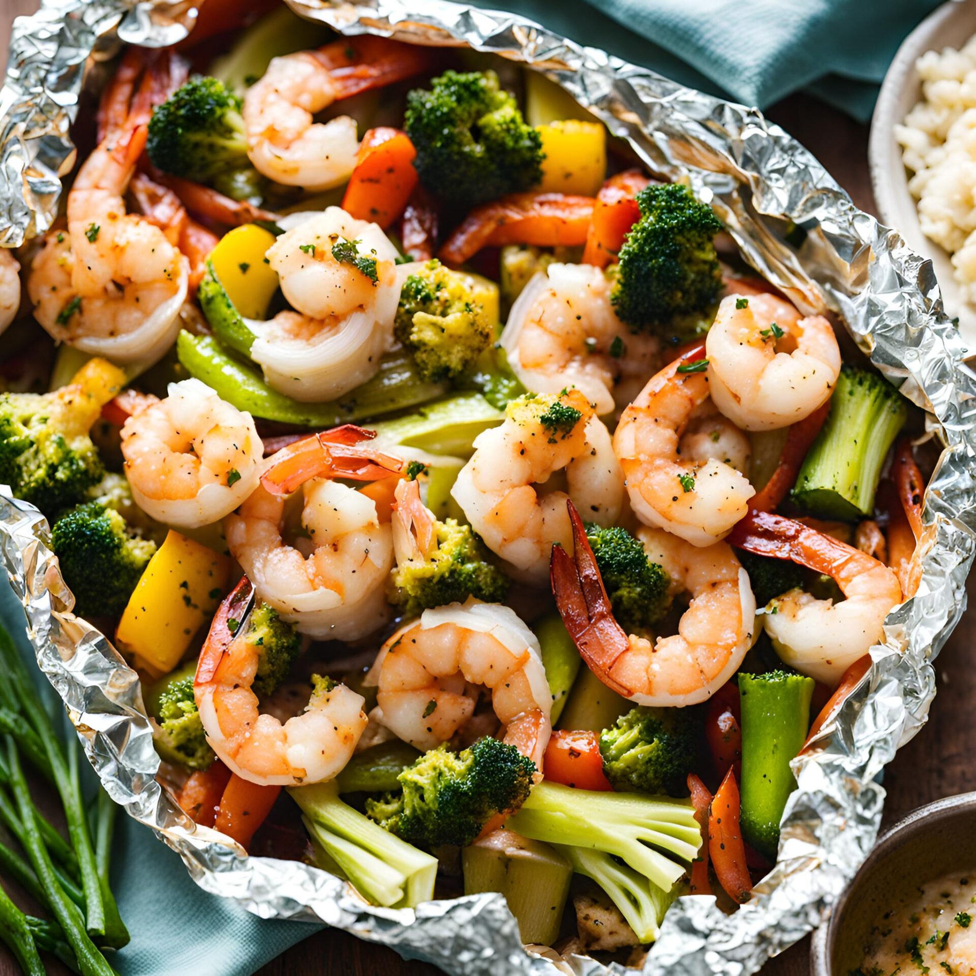 Garlic Shrimp and Veggie Foil Packs Recipe | Cheff Recipes