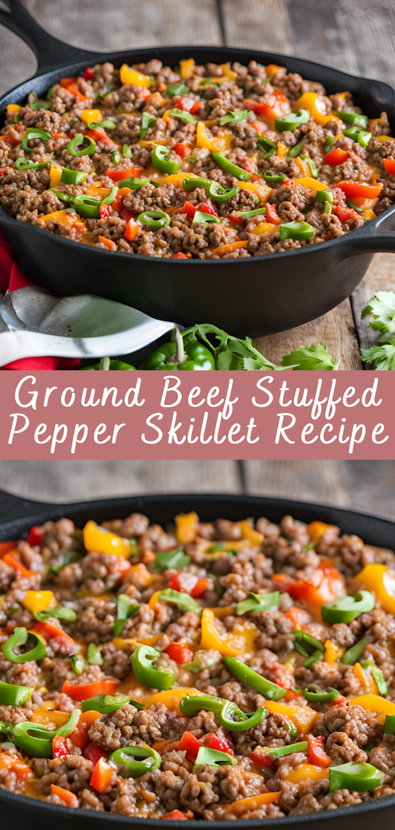 Ground Beef Stuffed Pepper Skillet Recipe | Cheff Recipes