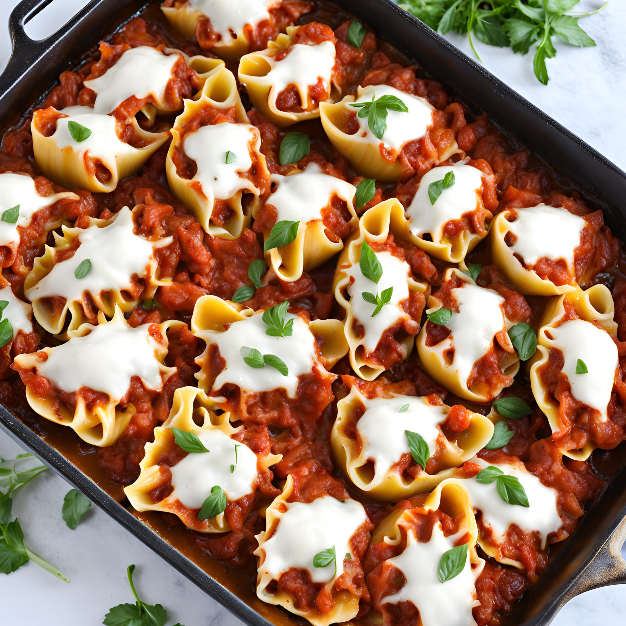 Lasagna Stuffed Pasta Shells Recipe | Cheff Recipes