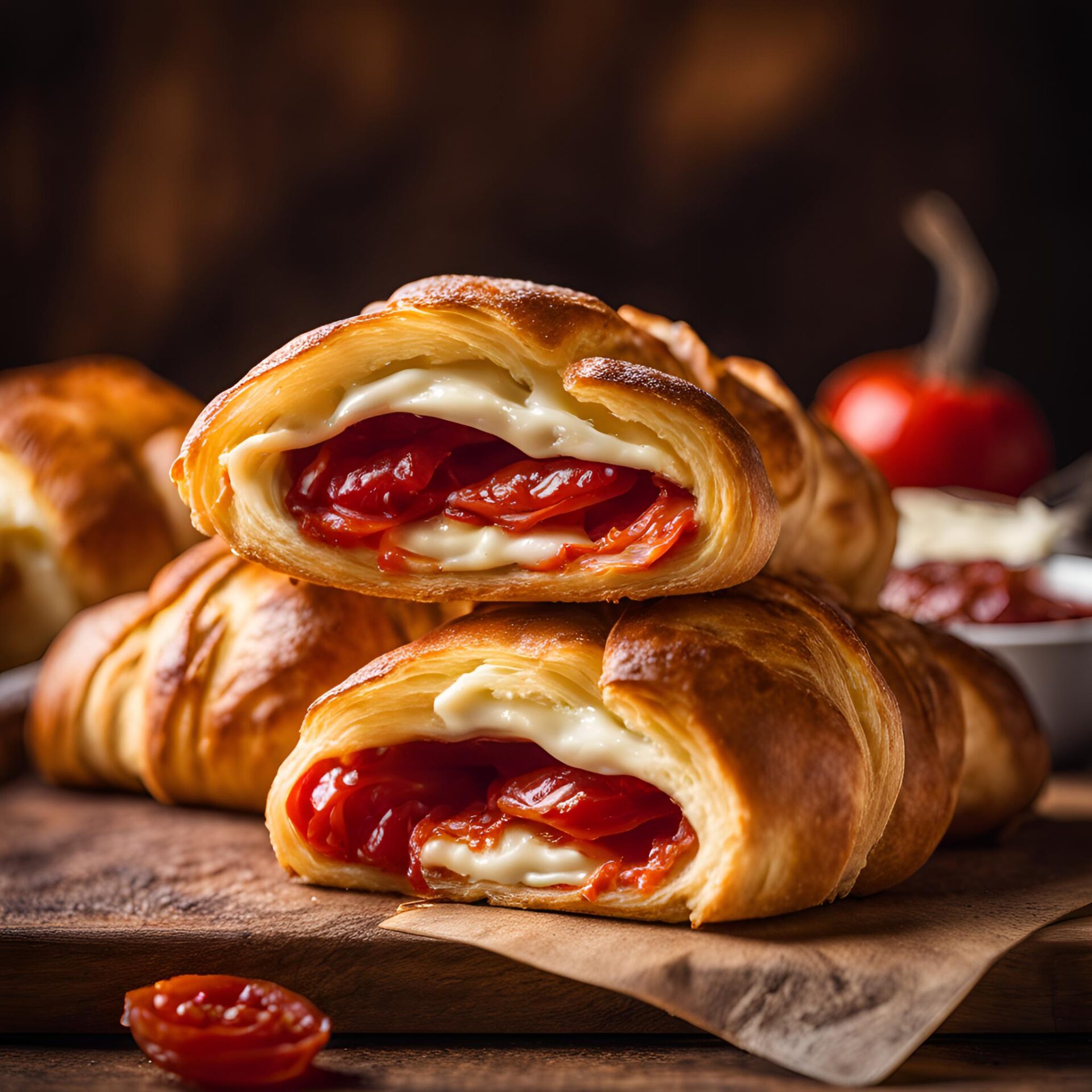 Mozzarella Pepperoni Croissant Rolls Recipe | Cheff Recipes