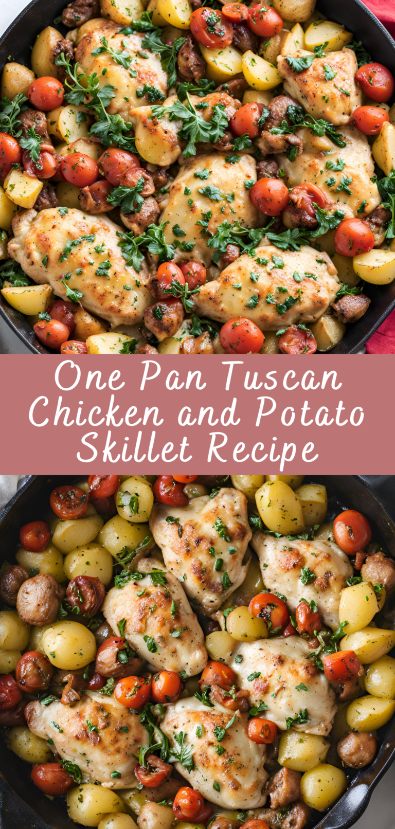 One Pan Tuscan Chicken and Potato Skillet Recipe | Cheff Recipes