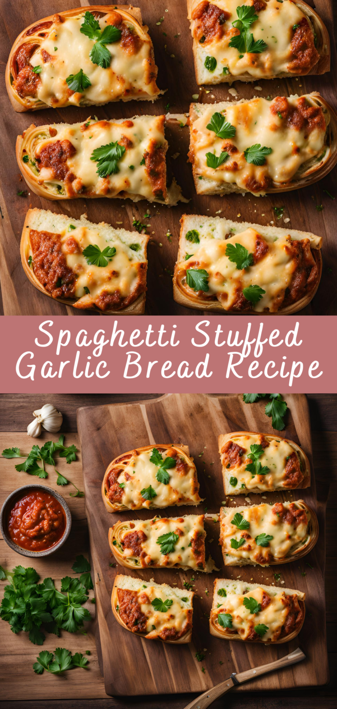 Spaghetti Stuffed Garlic Bread Recipe | Cheff Recipes