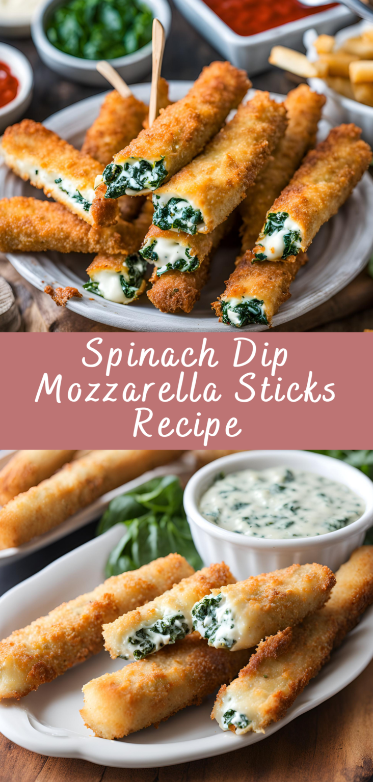 Spinach Dip Mozzarella Sticks Recipe | Cheff Recipes