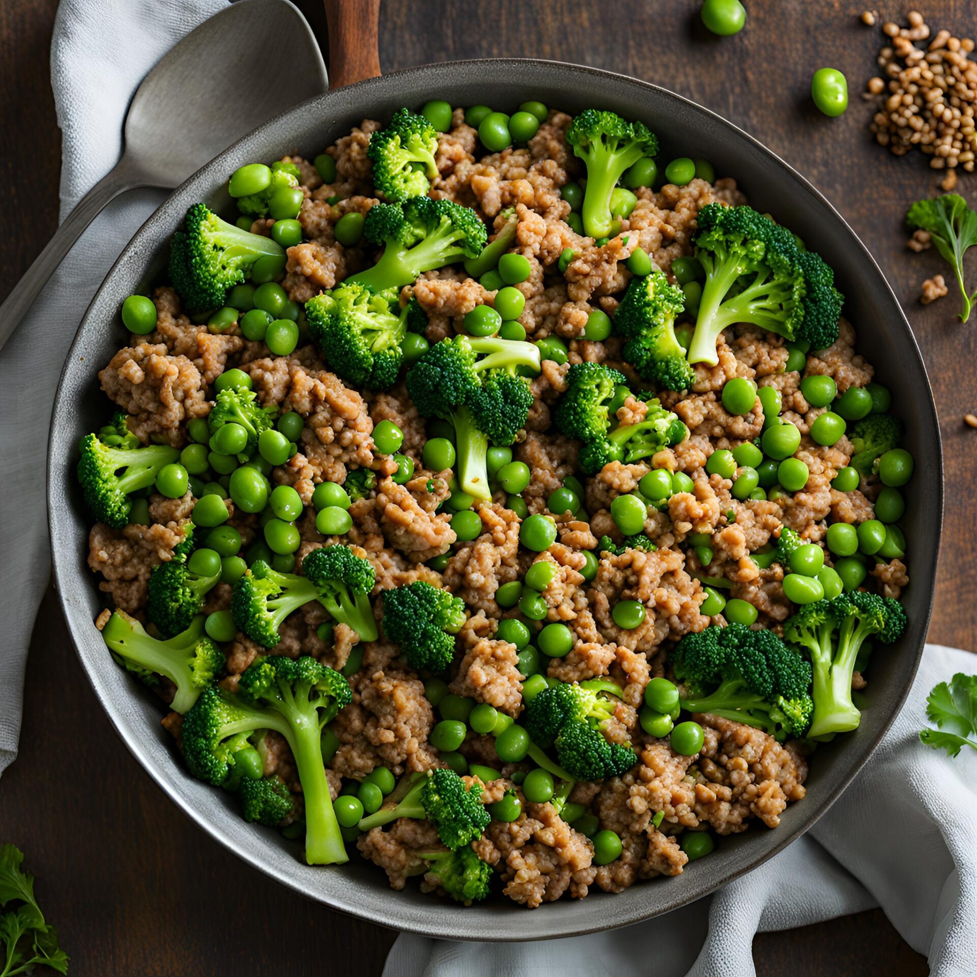 Teriyaki Ground Turkey, Broccoli, and Peas Recipe | Cheff Recipes