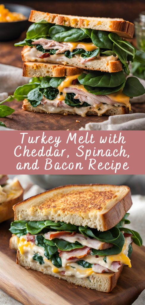 Turkey Melt with Cheddar, Spinach, and Bacon Recipe | Cheff Recipes