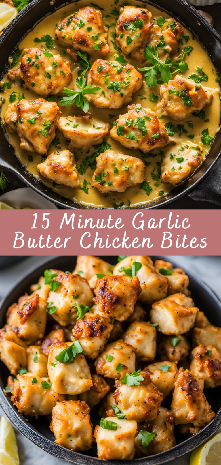 15 Minute Garlic Butter Chicken Bites Recipe | Cheff Recipes