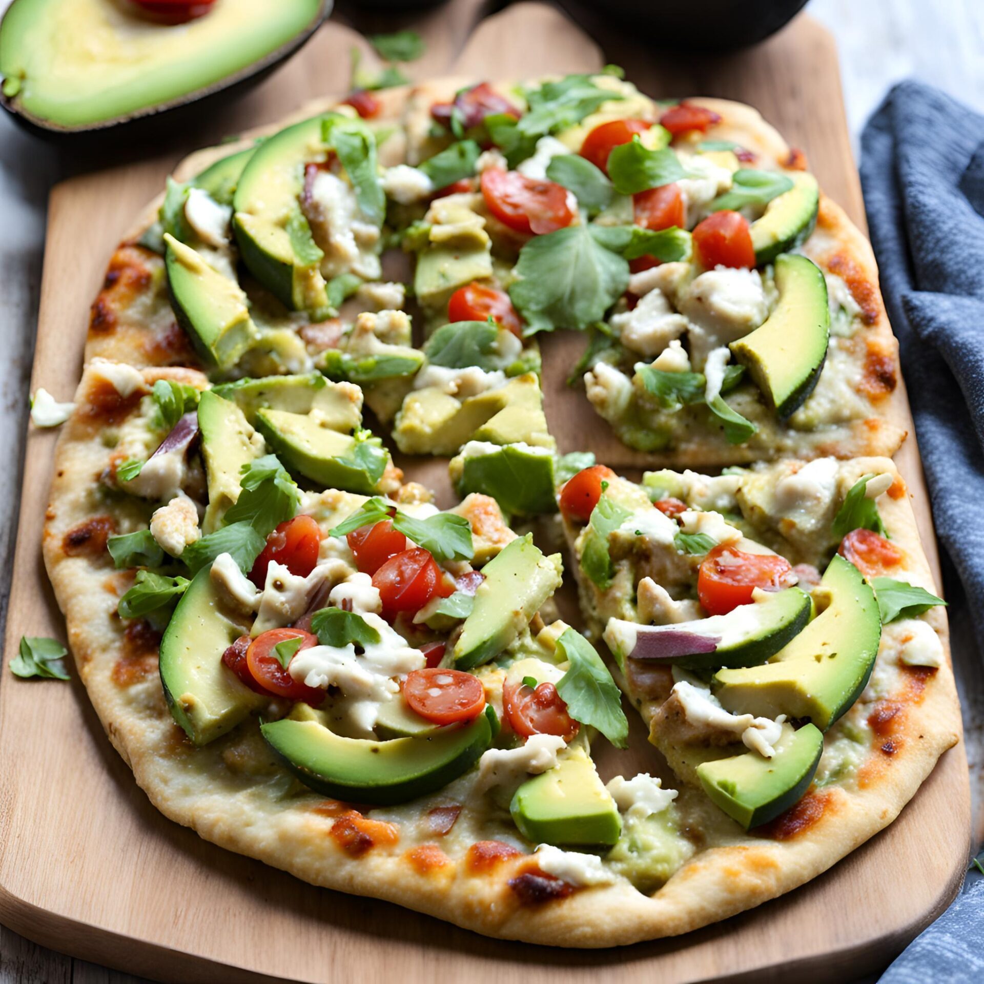 Avocado Chicken Flatbread Pizza Recipe | Cheff Recipes