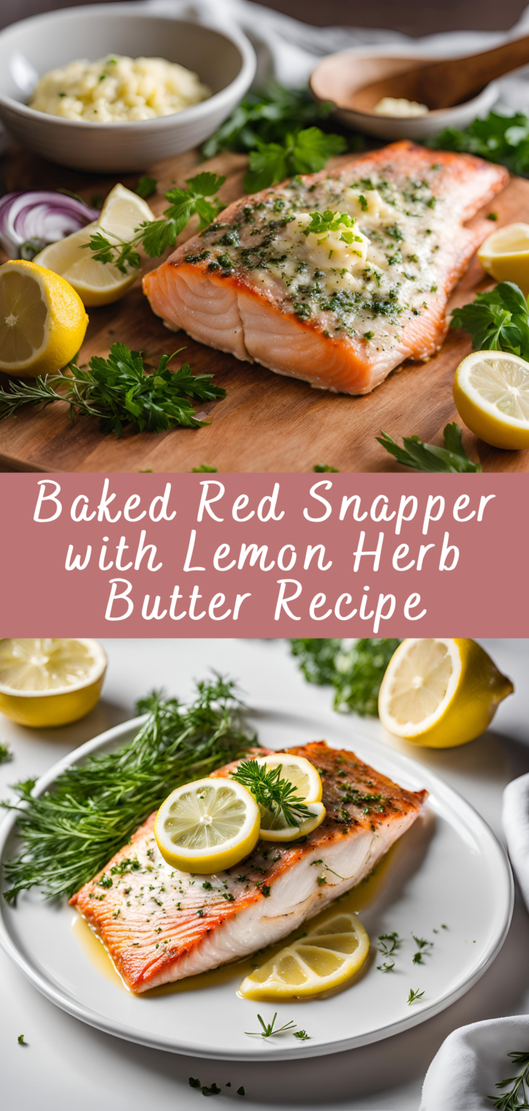 Baked Red Snapper with Lemon Herb Butter Recipe | Cheff Recipes