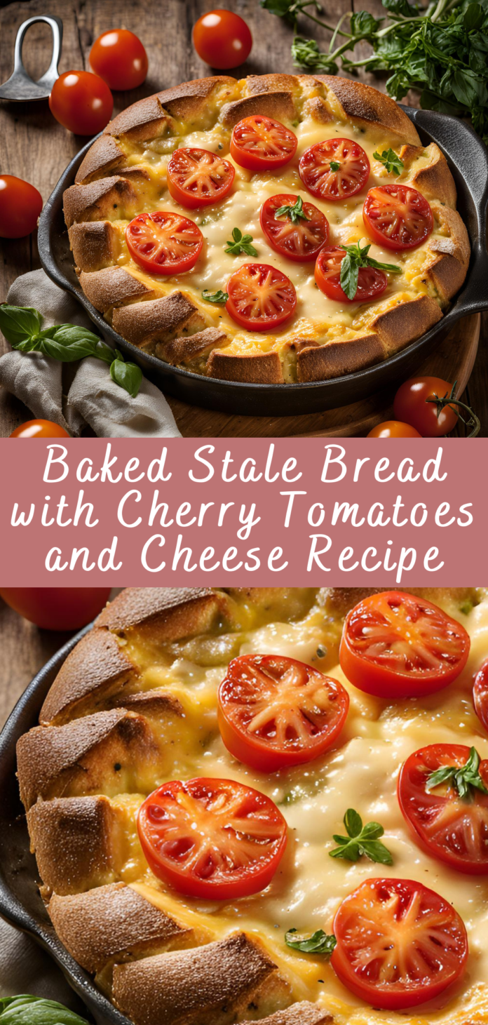 Baked Stale Bread with Cherry Tomatoes and Cheese Recipe | Cheff Recipes