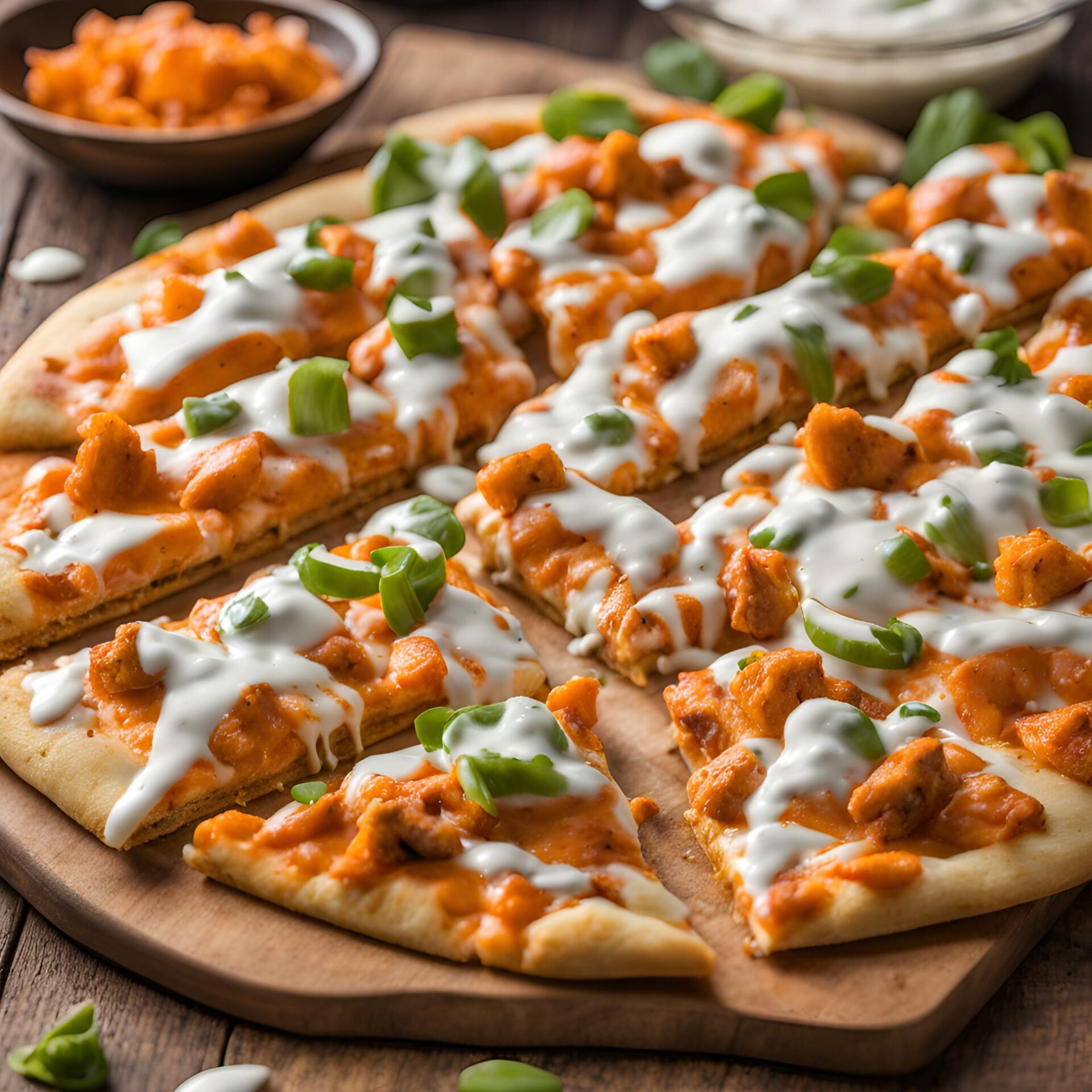 Buffalo Chicken Flatbread Pizza Recipe | Cheff Recipes