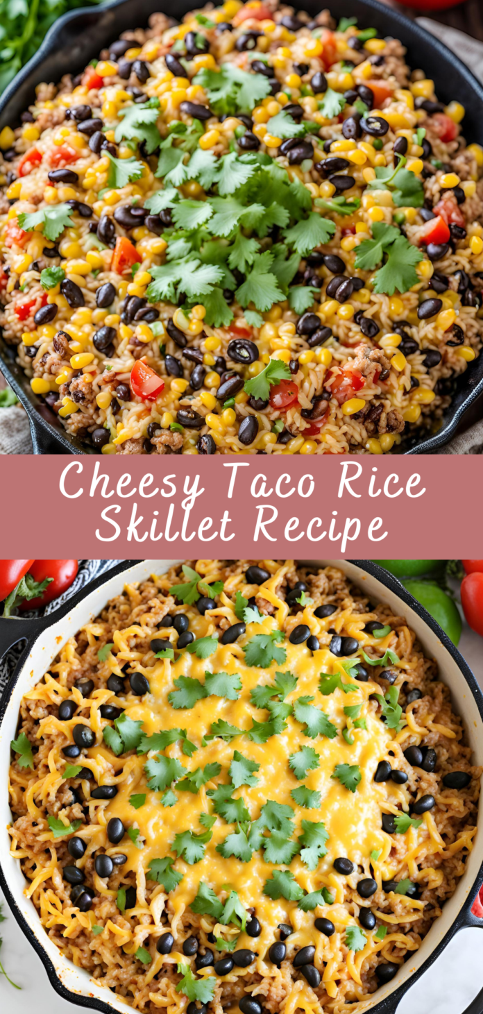 Cheesy Taco Rice Skillet Recipe | Cheff Recipes