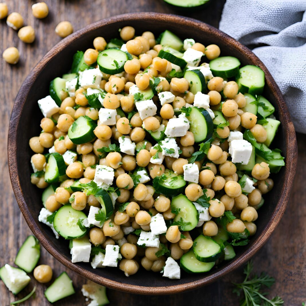 Chickpea Cucumber Feta Salad Recipe | Cheff Recipes