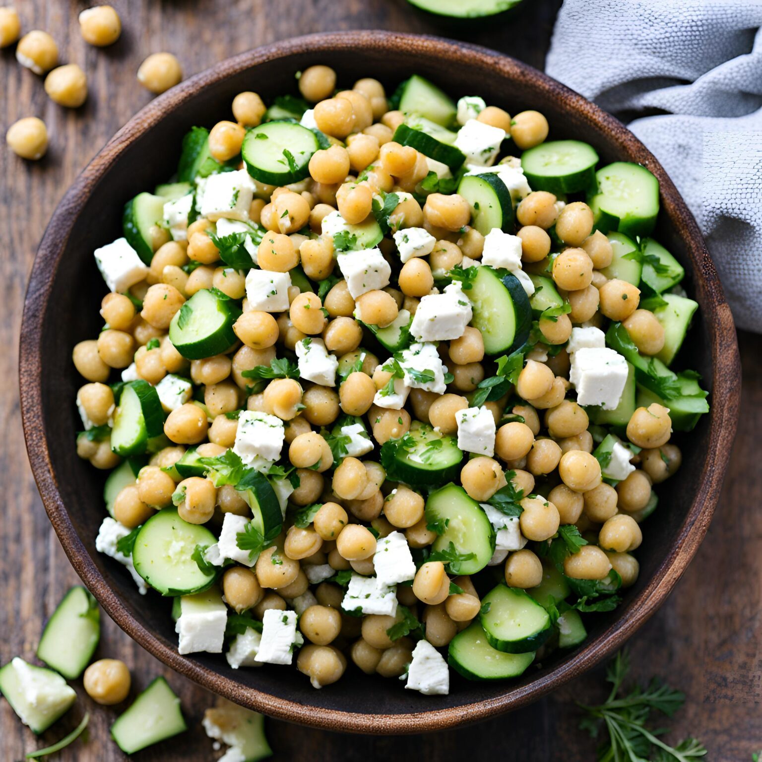 Chickpea Cucumber Feta Salad Recipe | Cheff Recipes