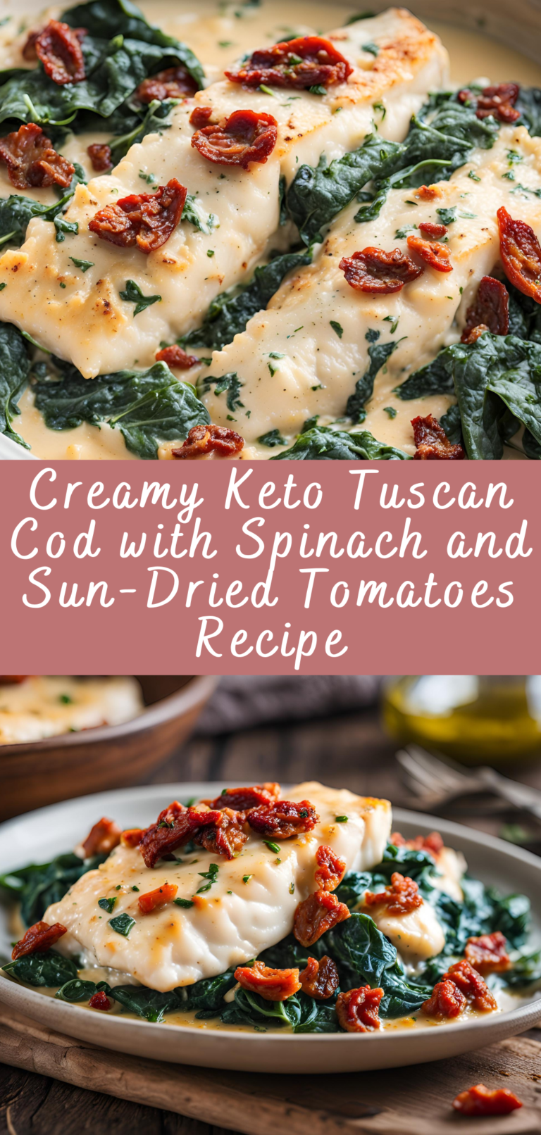 Creamy Keto Tuscan Cod with Spinach and Sun-Dried Tomatoes Recipe ...