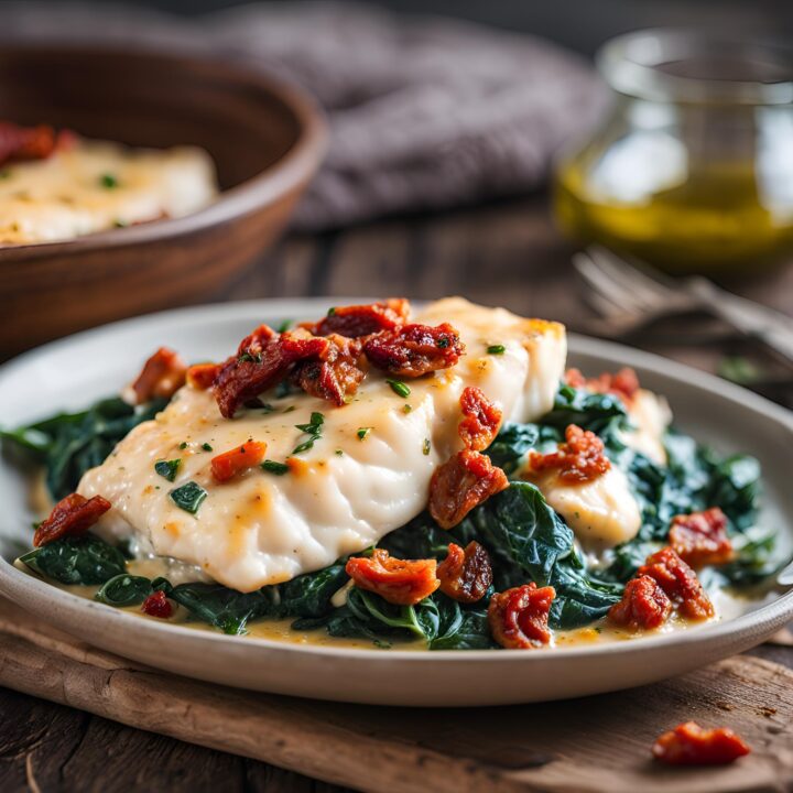 Creamy Keto Tuscan Cod with Spinach and Sun-Dried Tomatoes Recipe ...