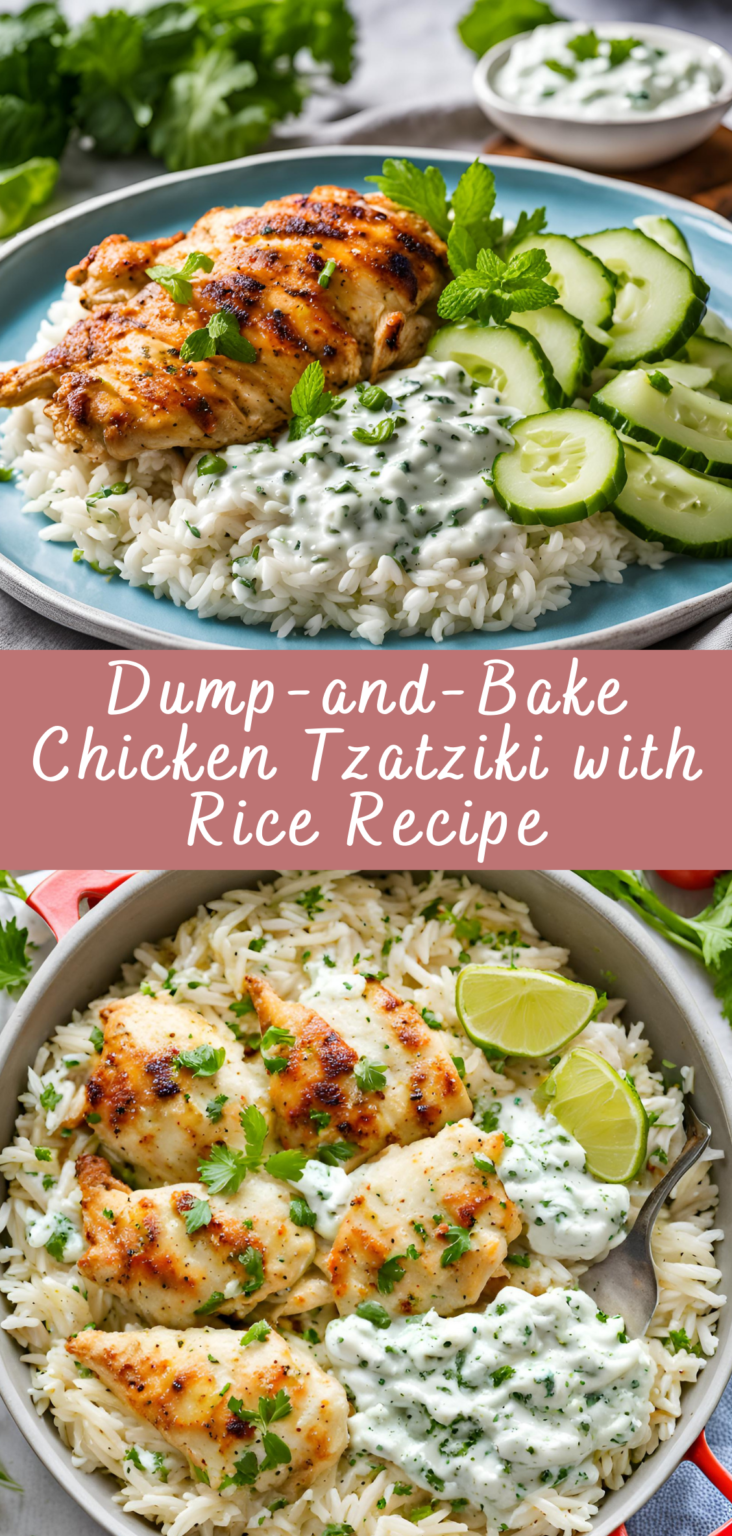 Dump-and-Bake Chicken Tzatziki with Rice Recipe | Cheff Recipes