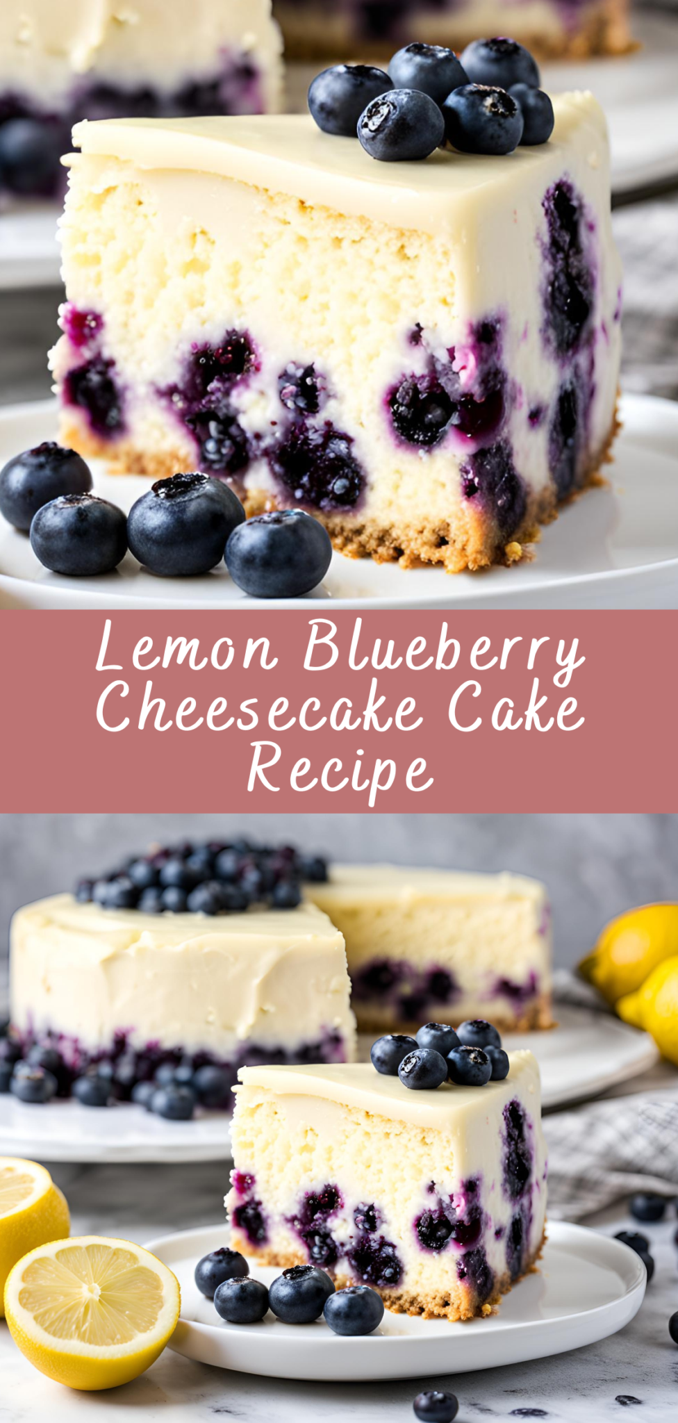 Lemon Blueberry Cheesecake Cake Recipe | Cheff Recipes