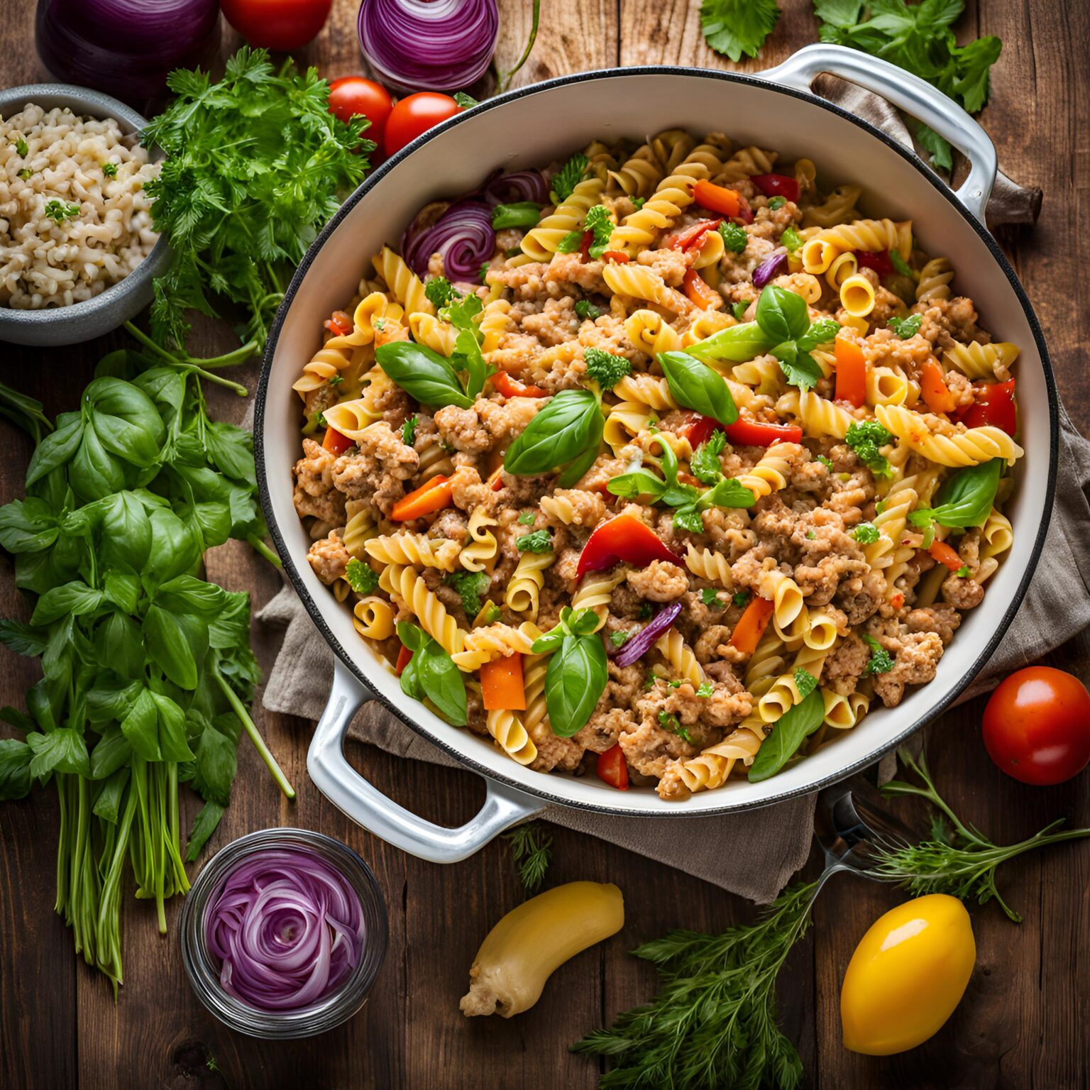 One Pot Ground Turkey Pasta Recipe | Cheff Recipes