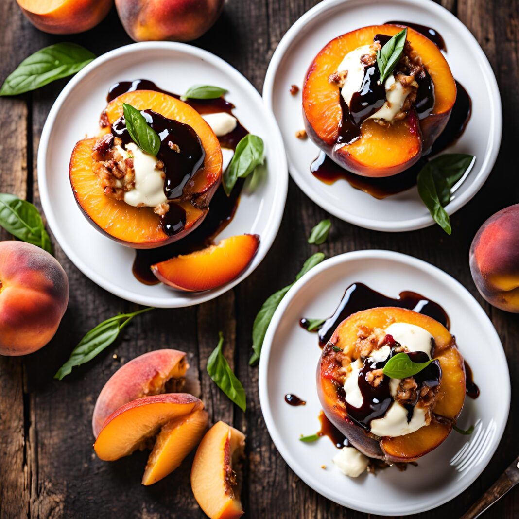 Roasted Peaches with Mozzarella Recipe | Cheff Recipes