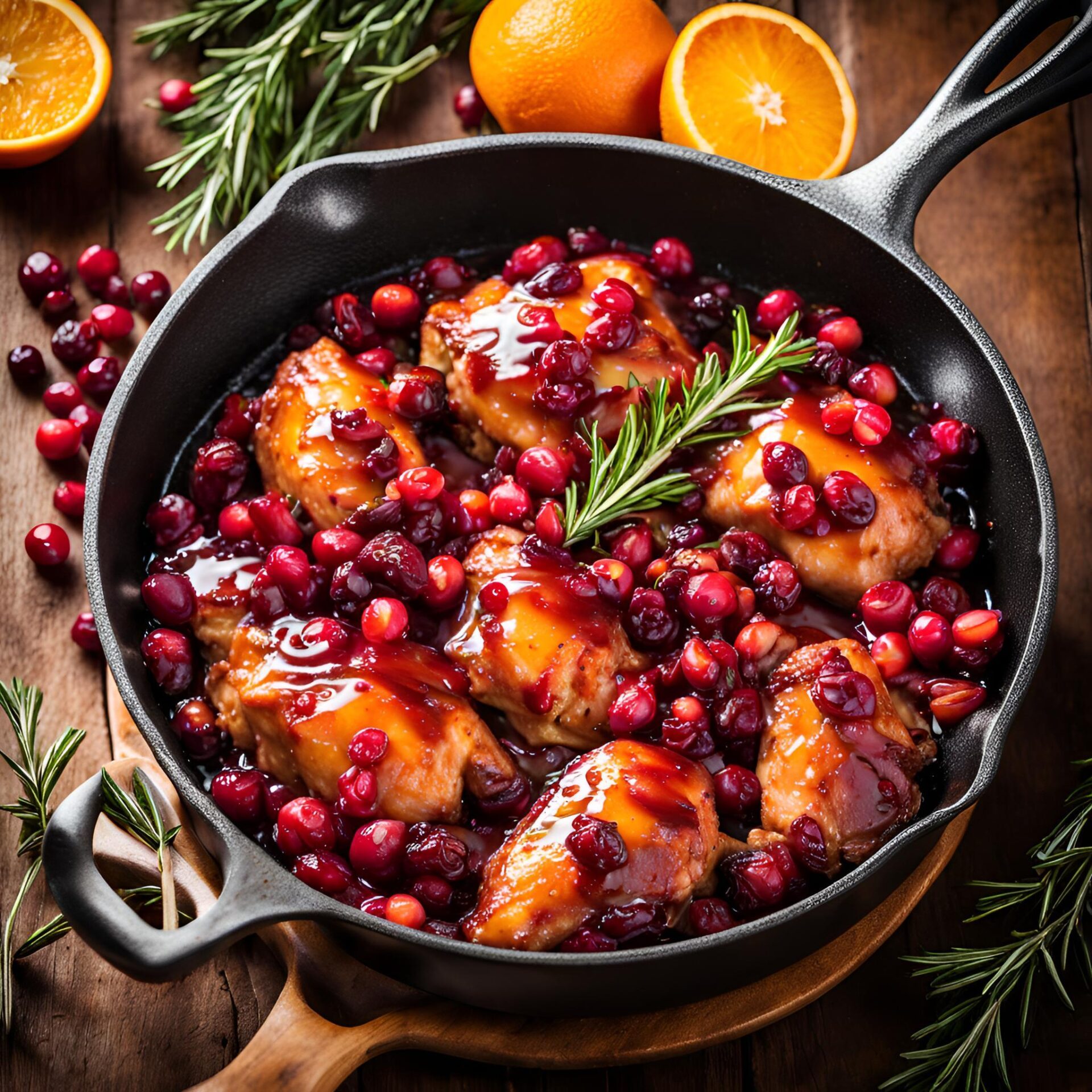 Skillet Cranberry Orange Chicken Recipe | Cheff Recipes