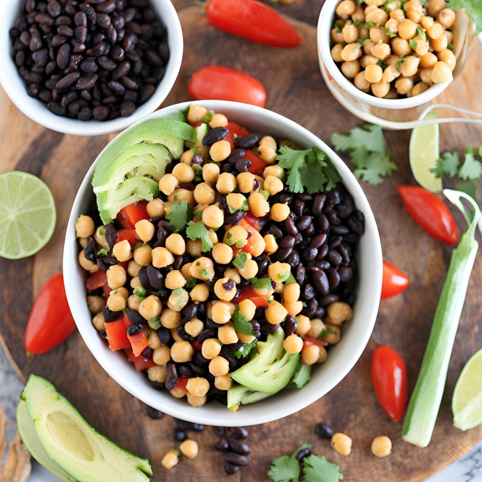 Southwest Chickpea Black Bean Salad Recipe | Cheff Recipes